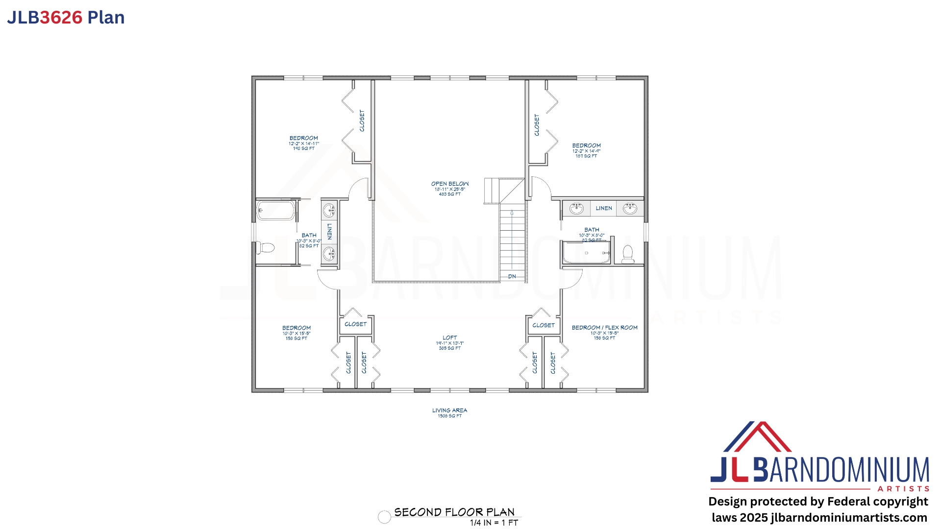 JLB3626 Plan - JL Barndominium Artists